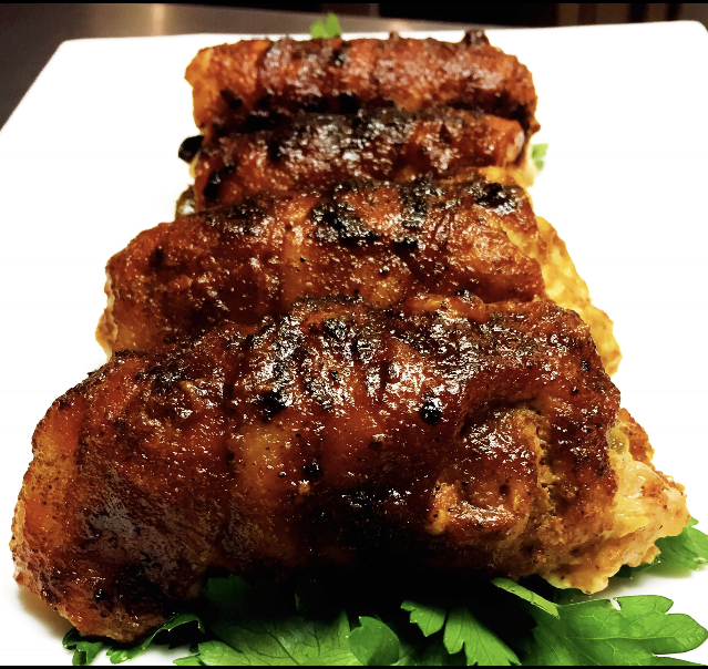 Bacon Wrapped Jalapeno Popper Chicken